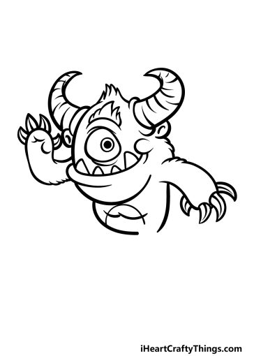 Cartoon Monster Drawing - How To Draw A Cartoon Monster Step By Step