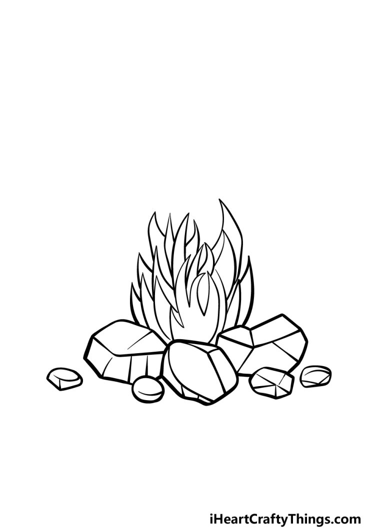 Cartoon Fire Drawing - How To Draw A Cartoon Fire Step By Step