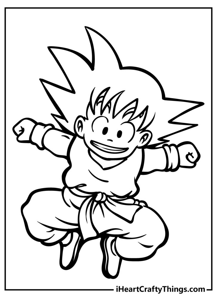 30 Goku Coloring Pages (Easy Free PDF Printables For Kids)