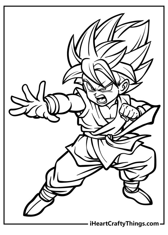 30 Goku Coloring Pages (Easy Free PDF Printables For Kids)