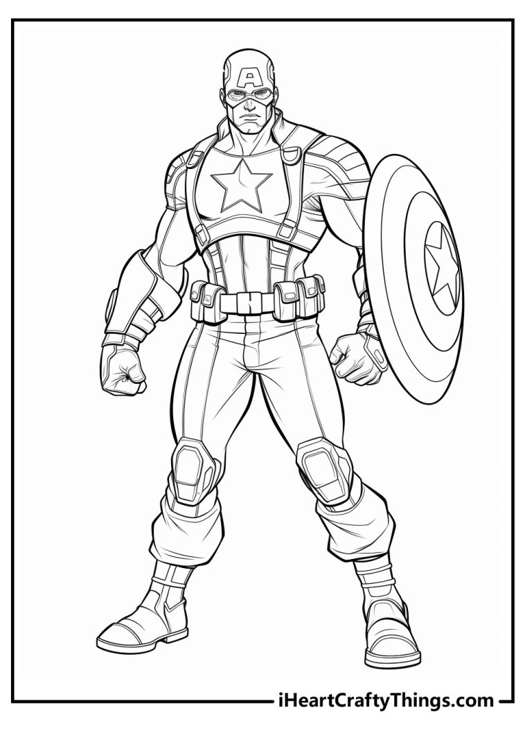 Captain America Coloring Pages (20 Free Printables)
