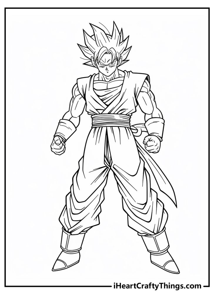 30 Goku Coloring Pages (Easy Free PDF Printables For Kids)