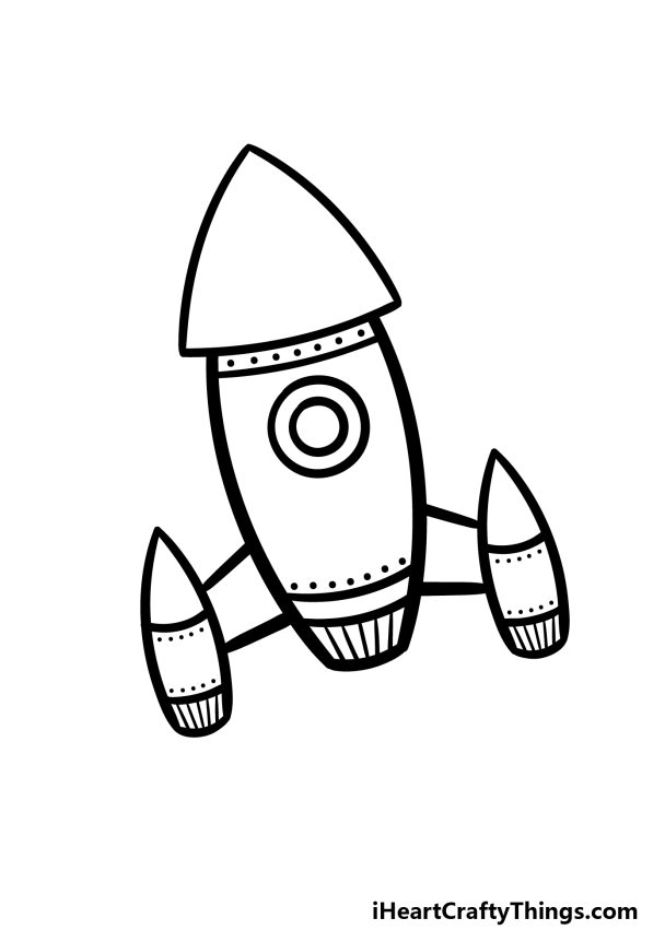 Cartoon Rocket Drawing - How To Draw A Cartoon Rocket Step By Step