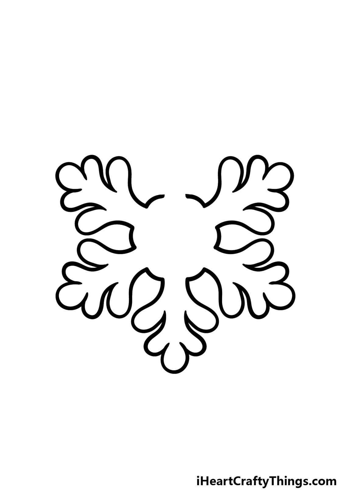 Cartoon Snowflake Drawing - How To Draw A Cartoon Snowflake Step By Step