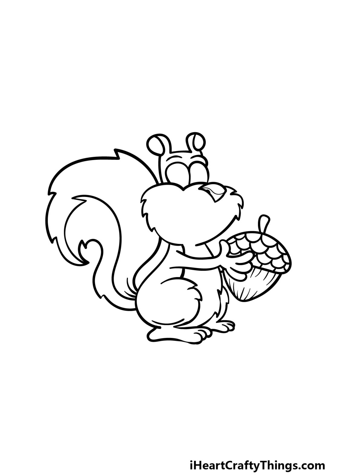 Cartoon Squirrel Drawing - How To Draw A Cartoon Squirrel Step By Step