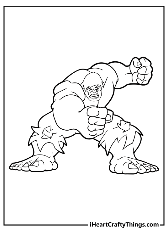 The Incredible Hulk Coloring Pages (60 Free PDF Printables)