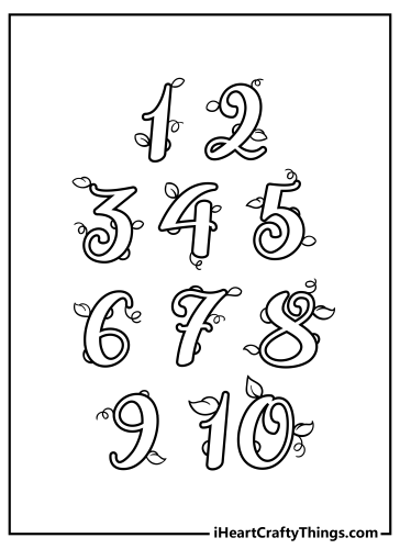 Number Coloring Pages (100% Free Printables)