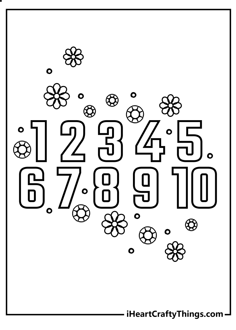 Number Coloring Pages (100% Free Printables)