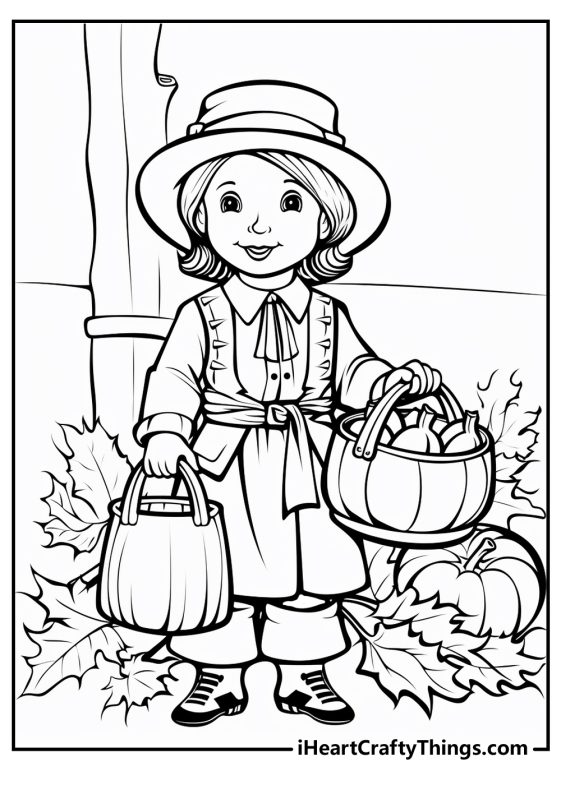 25 Pilgrim Coloring Pages (Printable Free To Download PDF)