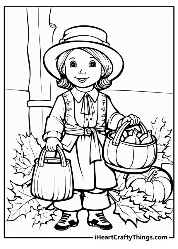 25 Pilgrim Coloring Pages (Printable Free To Download PDF)