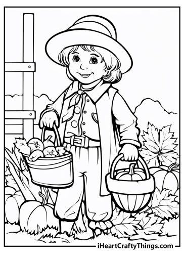 25 Pilgrim Coloring Pages (Printable Free To Download PDF)