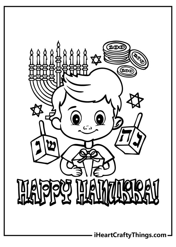 Hanukkah Coloring Pages: 20 Free Printable PDF Sheets
