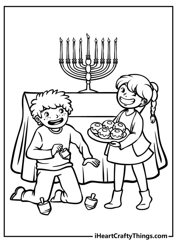 Hanukkah Coloring Pages: 20 Free Printable PDF Sheets