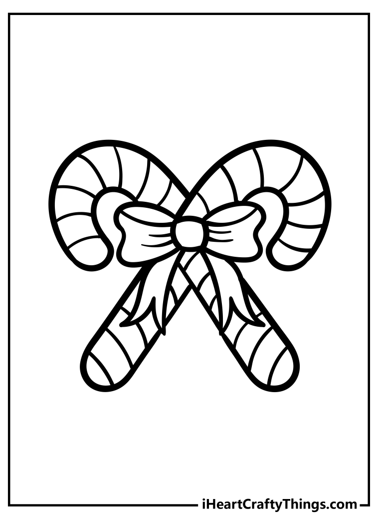 30 Candy Cane Coloring Pages (100% Free Printables)