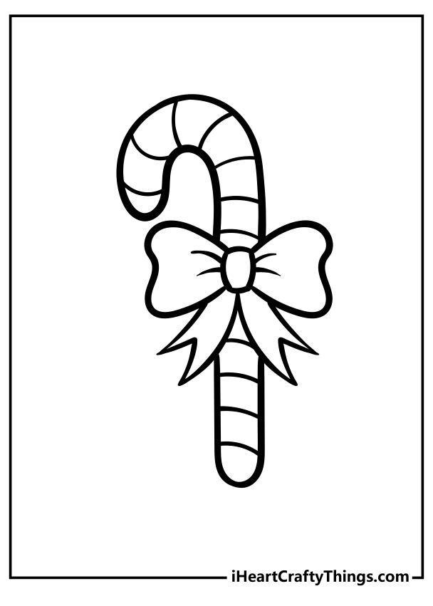Candy Cane Coloring Pages (100% Free Printables)