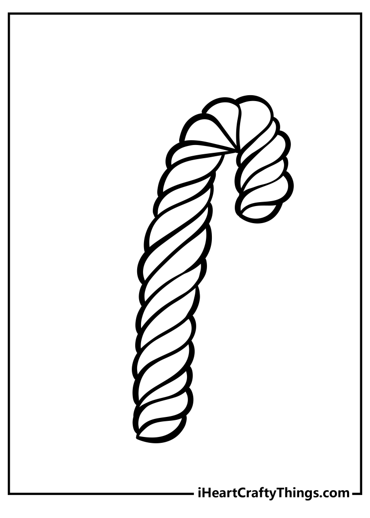 Candy Cane Coloring Pages (100% Free Printables)