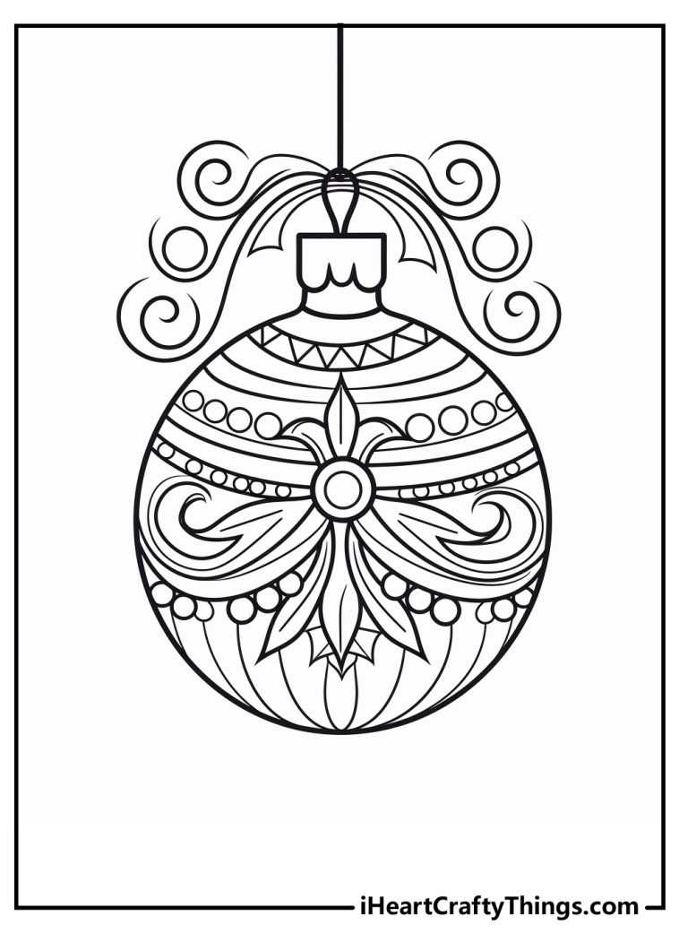 30 Christmas Ornament Coloring Pages (100% Free Printables)