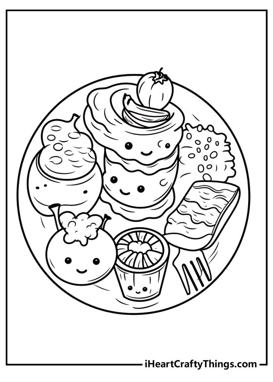 45 Food Coloring Pages: Easy Printables To Download For Free