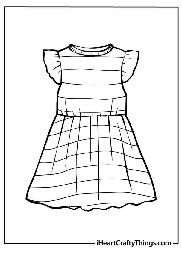 30 Dress Coloring Pages (Free To Download Printables)