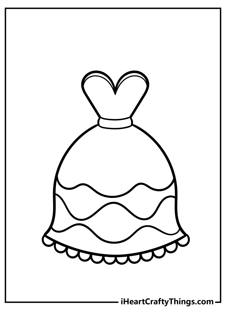 30 Dress Coloring Pages (Free To Download Printables)