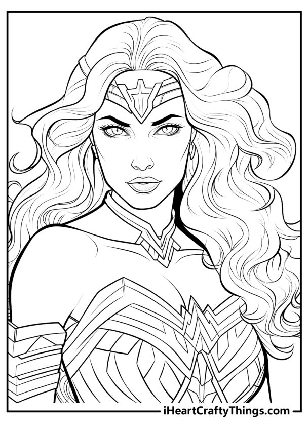 20 Wonder Woman Coloring Pages (Free Cute PDF Printables)
