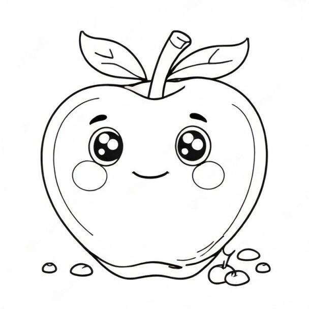 Apple Drawing - How To Draw An Apple Step By Step