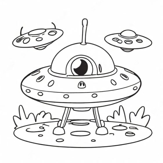 UFO Drawing - How To Draw A UFO Step By Step