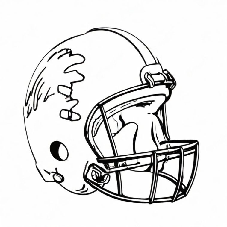 Football Helmet Drawing - How To Draw A Football Helmet Step By Step