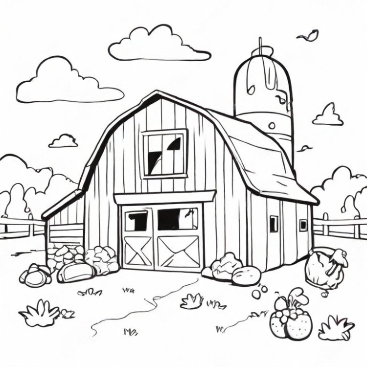 Barn Drawing - How To Draw A Barn Step By Step