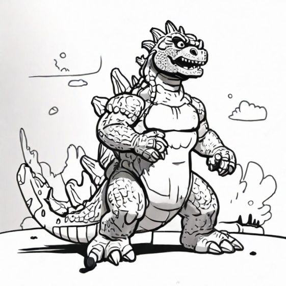Easy Godzilla Drawing - How To Draw Godzilla Step By Step