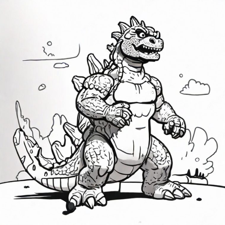 Easy Godzilla Drawing - How To Draw Godzilla Step By Step