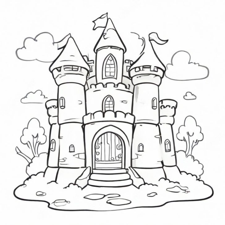 Cartoon Castle Drawing - How To Draw A Cartoon Castle Step By Step