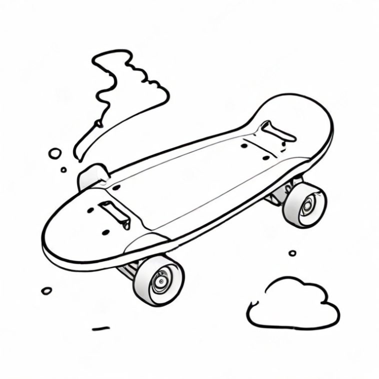 Skateboard Drawing - How To Draw A Skateboard Step By Step