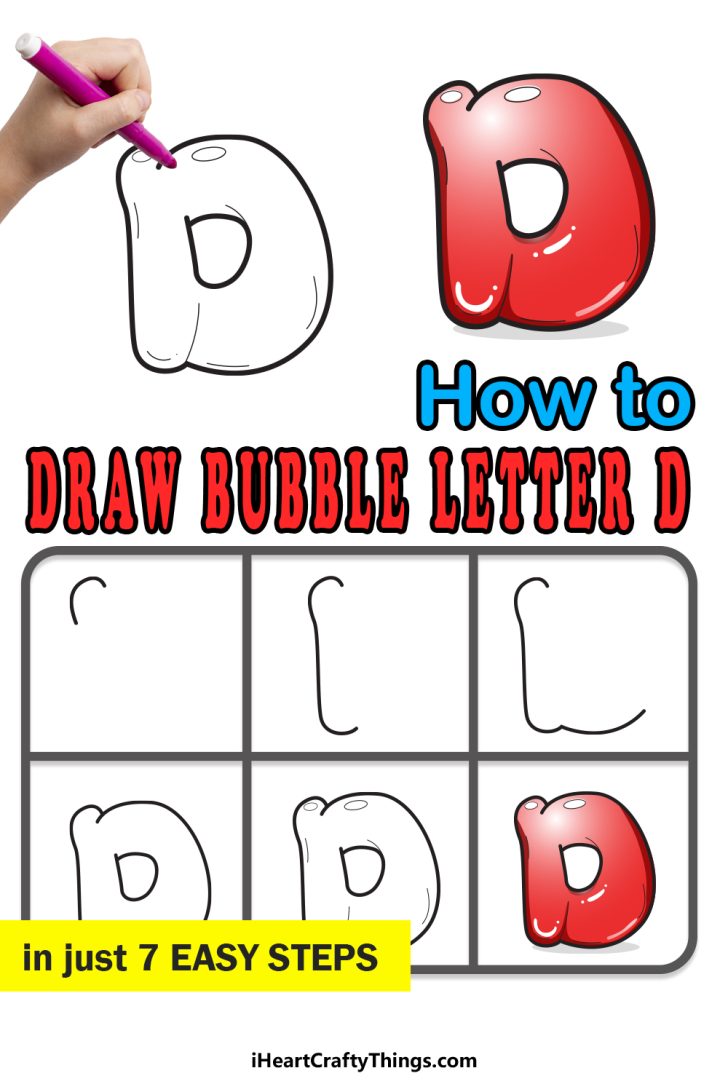 Bubble Letter D - Draw Your Own Bubble D In 7 Easy Steps