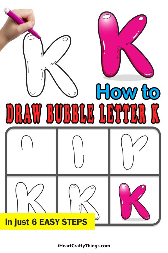 Bubble Letter K: Draw Your Own Bubble K In 6 Easy Steps