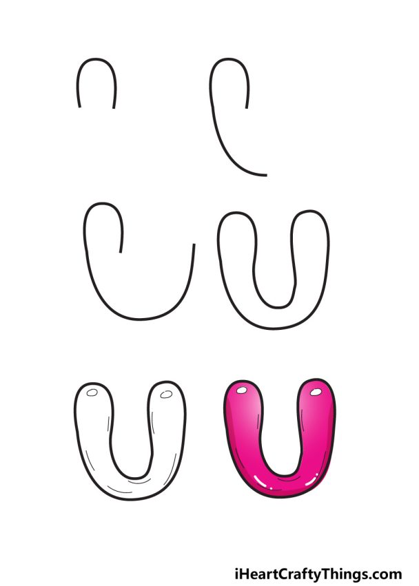 Bubble Letter U: Draw Your Own Bubble U In 6 Easy Steps