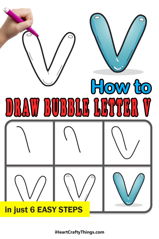Bubble Letter V: Draw Your Own Bubble V In 6 Easy Steps