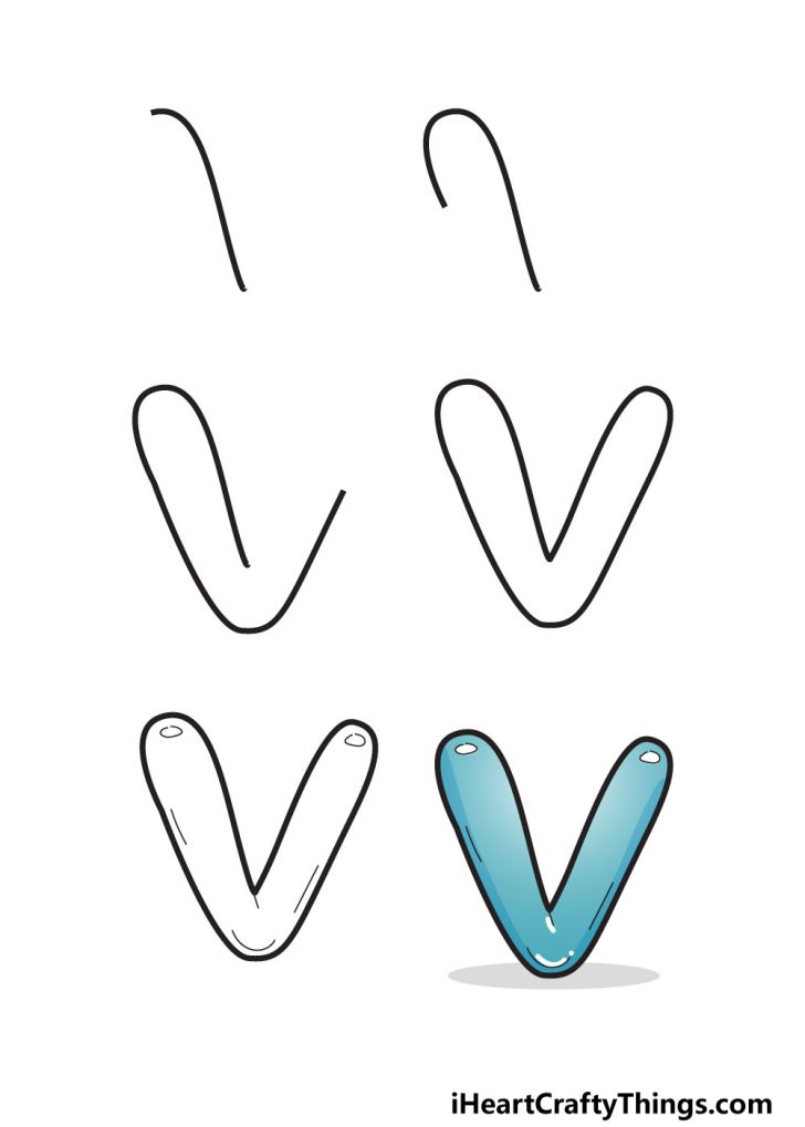 Bubble Letter V: Draw Your Own Bubble V In 6 Easy Steps