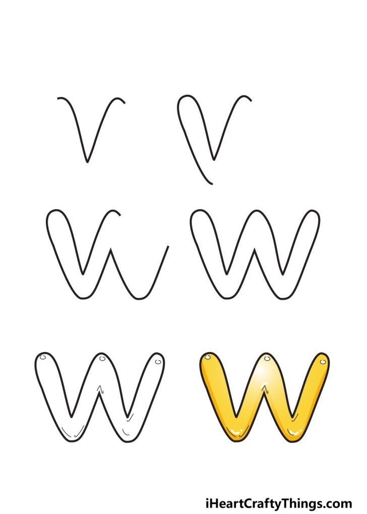 Bubble Letter W: Draw Your Own Bubble W In 6 Easy Steps