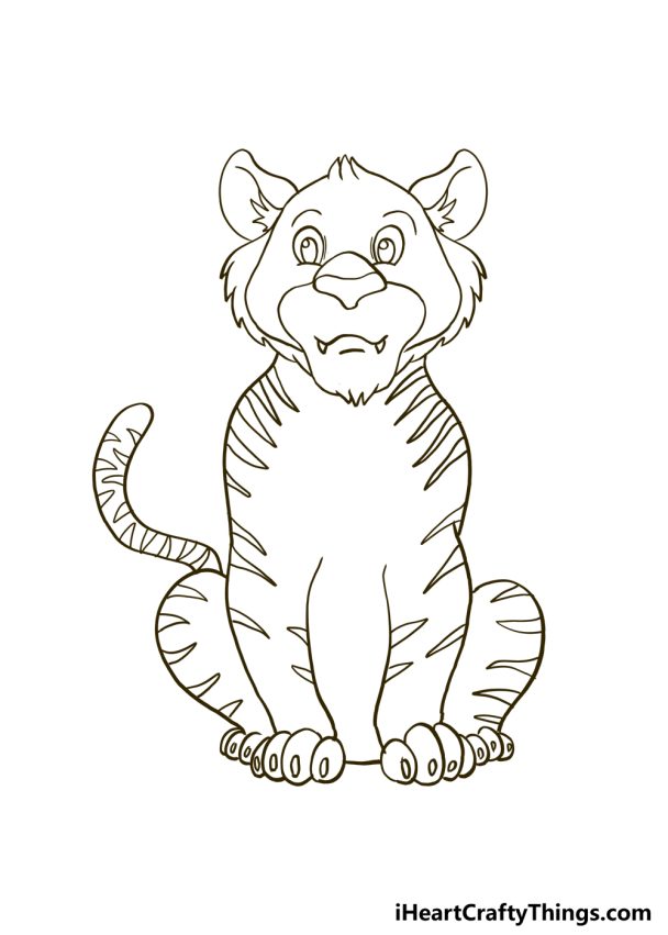 How To Draw A Cartoon Tiger Step By Step!