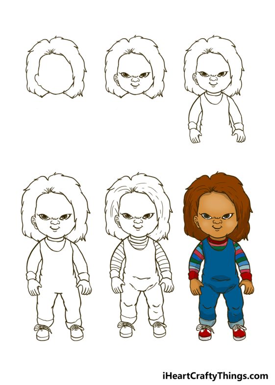 How To Draw Chucky Step By Step!