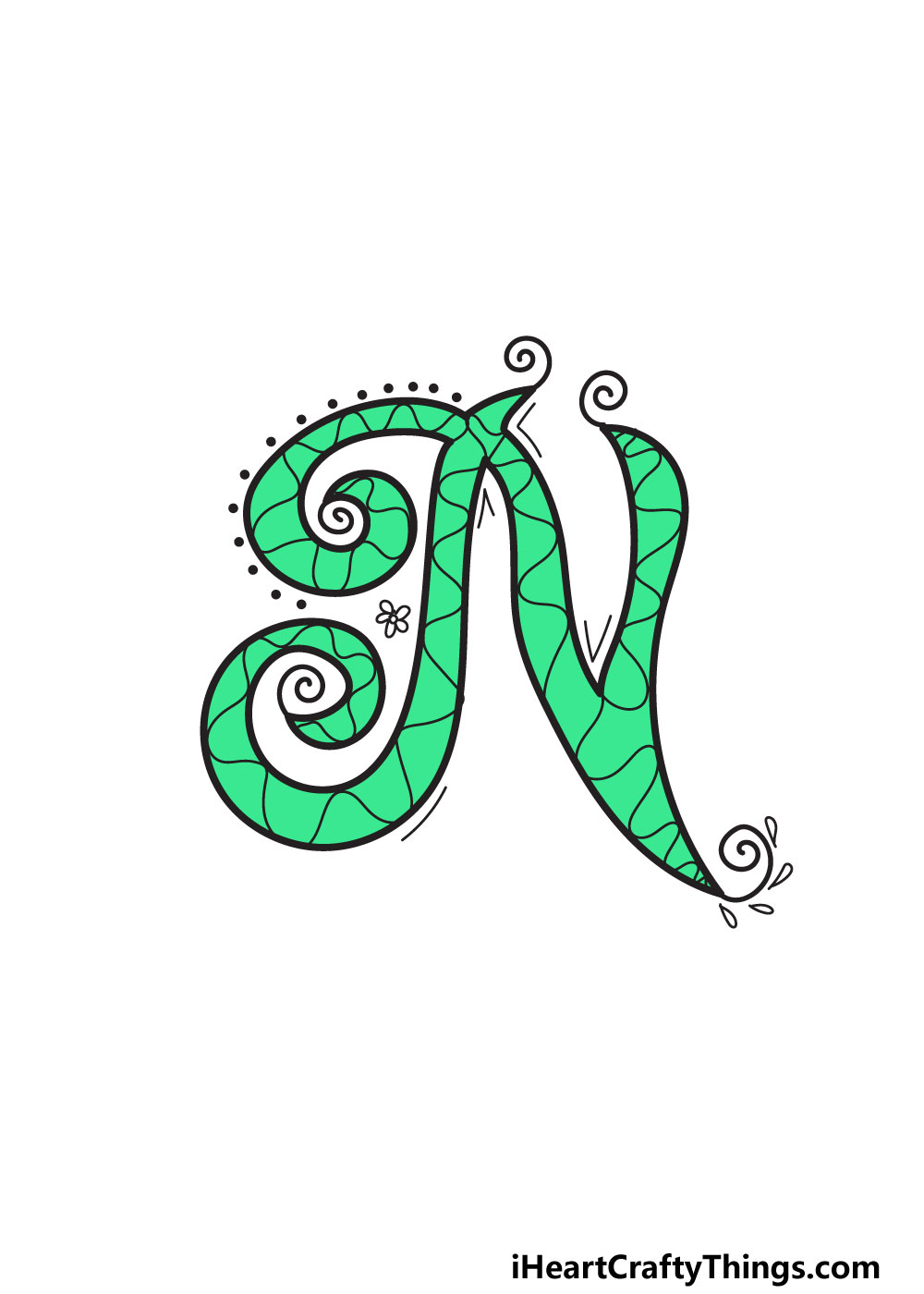 Fancy Letter N: Draw Your Own Fancy Letter N In 6 Easy Steps