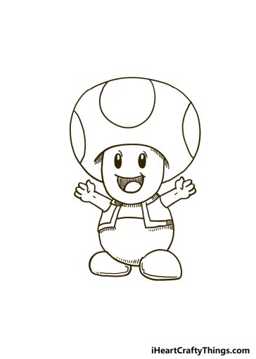 How To Draw Toad From Mario Step By Step!