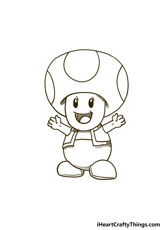 How To Draw Toad From Mario Step By Step!