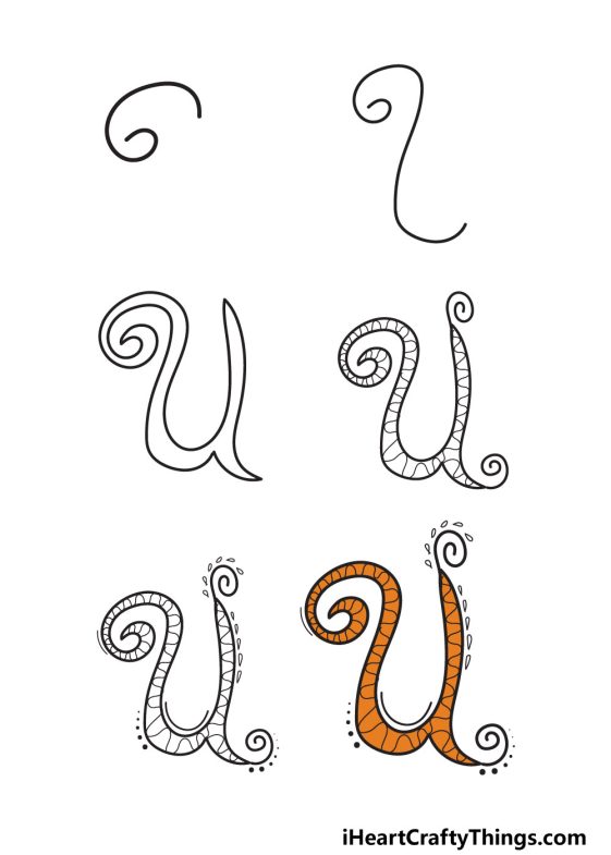 Fancy Letter U: Draw Your Own Fancy Letter U In 6 Easy Steps
