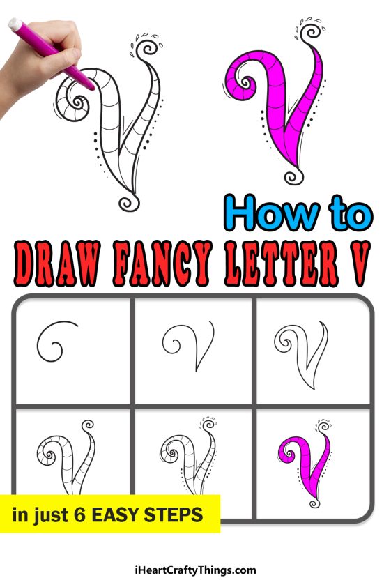 Fancy Letter V: Draw Your Own Fancy Letter V In 6 Easy Steps