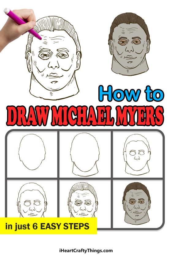 How To Draw Michael Myers Step By Step!
