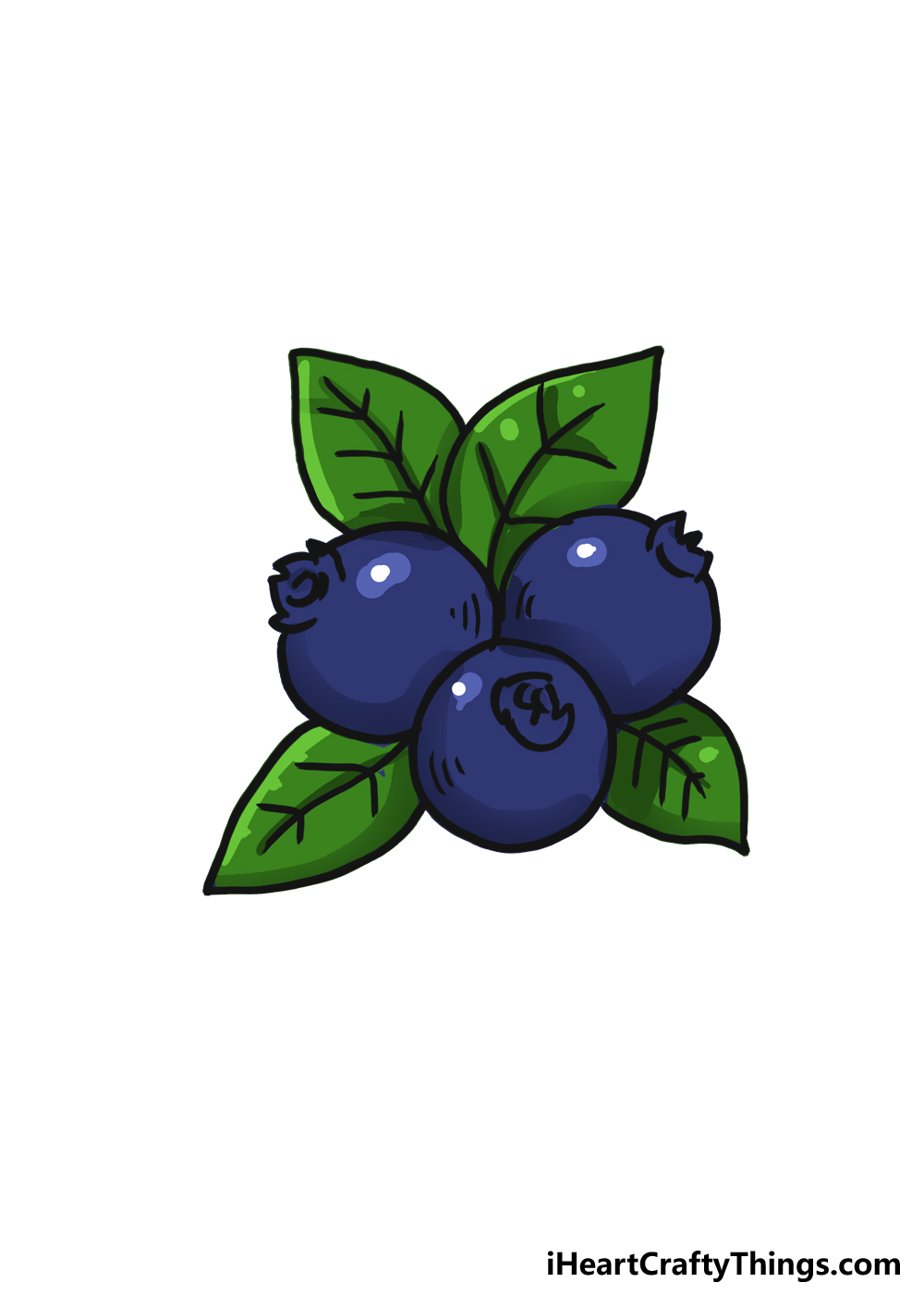 How To Draw A Blueberry Step By Step!