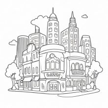 City Drawing - How To Draw A City Step By Step
