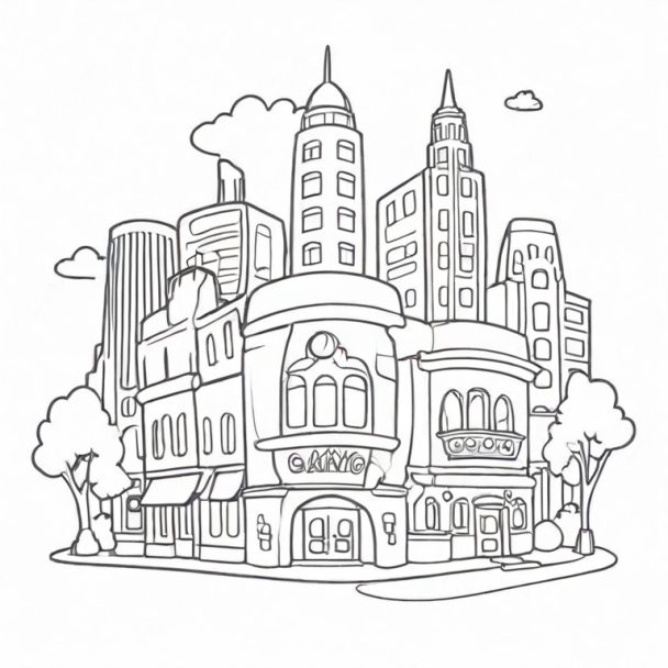 City Drawing - How To Draw A City Step By Step